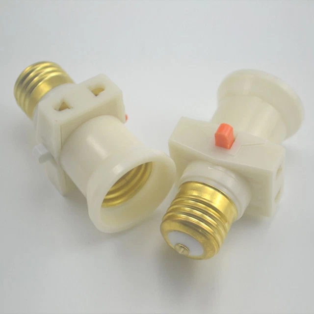 ABS E27 BULB Socket White Lamp Holder Splitter Adapter for Household ...