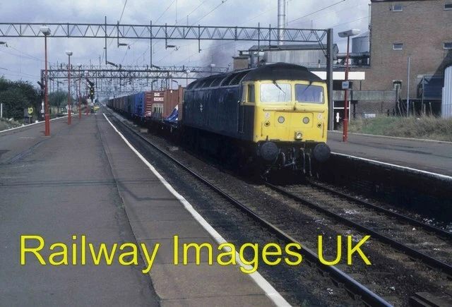 RAILWAY PHOTO -CLASS 47 BR Blue freightliner Witham c1986 £2.00 ...
