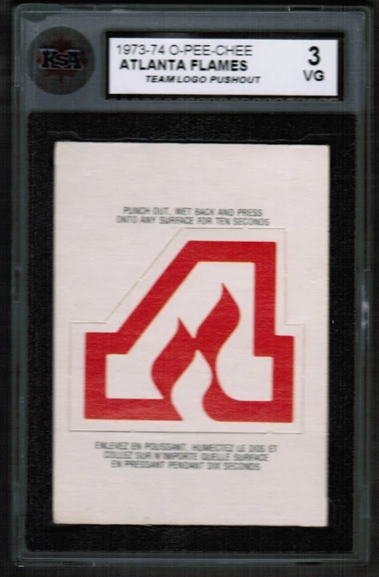 1973 74 OPC O-Pee-Chee Team Logos Atlanta Flames KSA 3 VG Logo Pushout ...