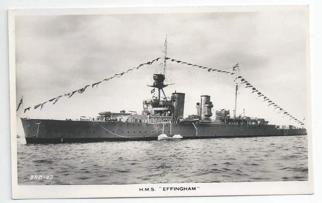 HMS EFFINGHAM HAWKINS class Heavy Cruiser Royal Navy Unused RP PC £10. ...