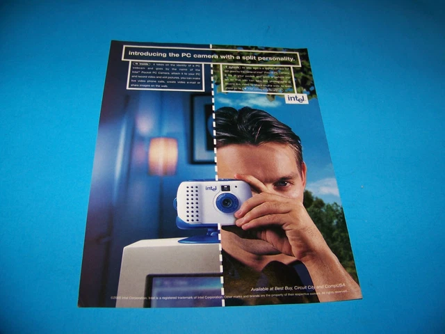 PC CAMERA INTEL Print Ad From Magazine 2001 "Vintage Computer Ad" $7.25 ...