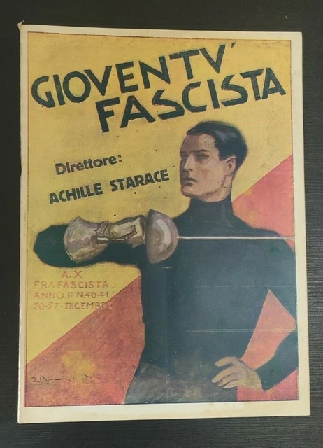 FASCIST YOUTH FENCING Death Arnaldo Mussolini 1931 Futurism Arpinati £ ...