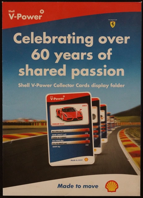 SHELL V-POWER FERRARI Cards. Complete Set of 24 mint cards in Display ...