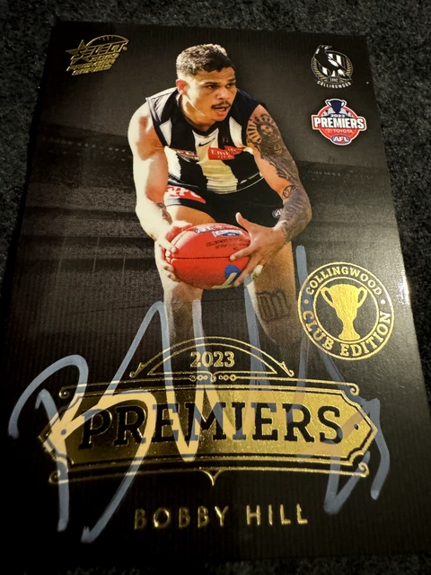 BOBBY HILL *HAND-SIGNED* 2023 Collingwood Premiership Card Club Edition ...