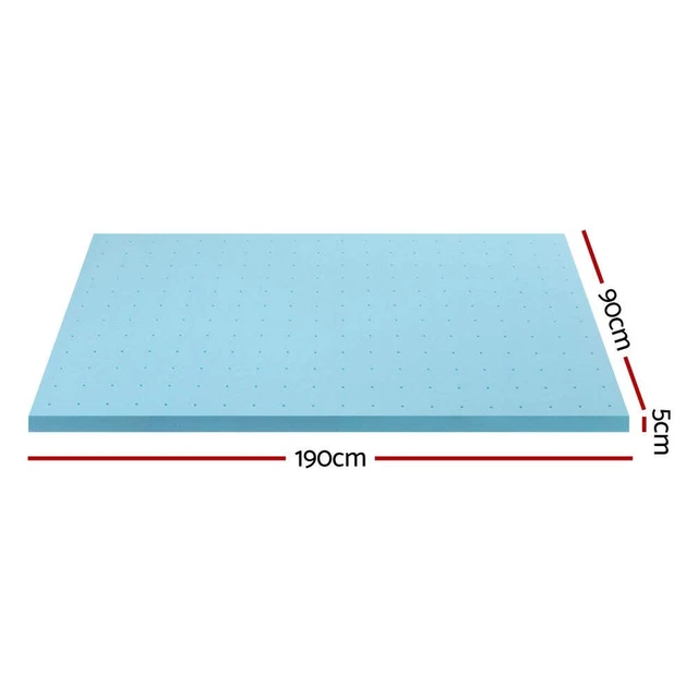 GISELLE VENTILATED COOL Gel Memory Foam Topper 5cm Single Bamboo ...