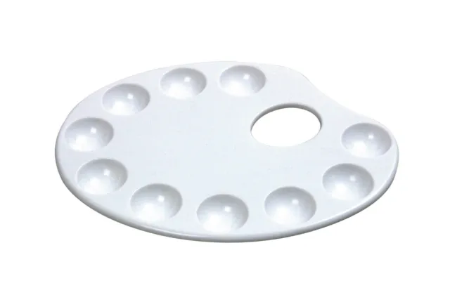 OVAL ARTIST PAINT Palette Mixing Plate 10 Well Plastic Painting Art ...