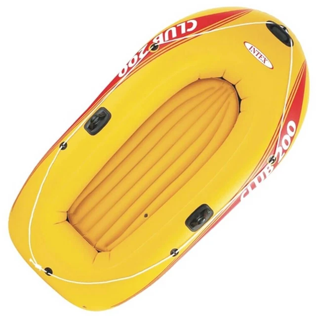 INTEX CLUB 200 Inflatable Boat Set - Yellow 58321 with Paddles & Hand ...