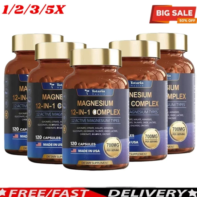 1-5X MAGNESIUM 12 in 1Complex - Magnesium Glycinate,Citrate, Malate,L-T ...