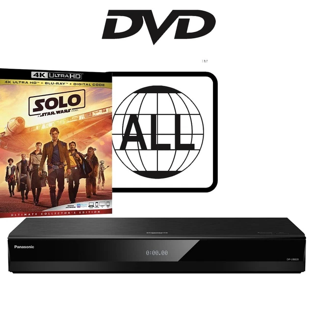 LECTEUR DVD MULTIRÉGION 4K UHD Panasonic DP-UB820 avec Solo A Star Wars ...