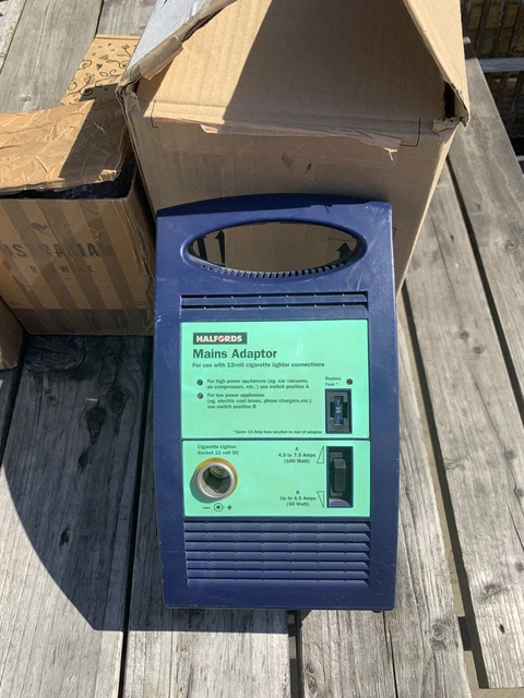 HALFORDS COOLBOX MAINS To 12V Accessory Adaptor coolbox fridge etc £16. ...