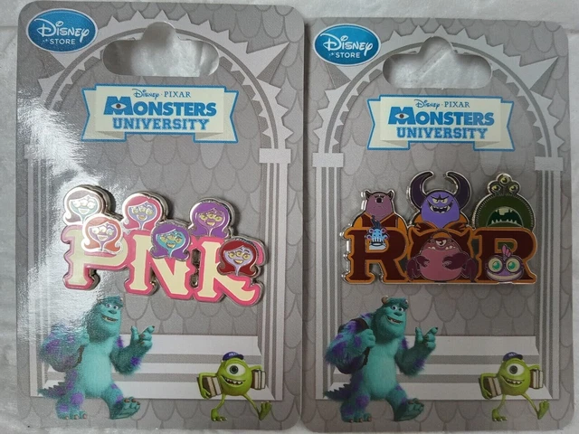 DISNEY PIXAR MONSTERS University MU Collectible Pins x 2 ROR PINK New £22.99 - PicClick UK