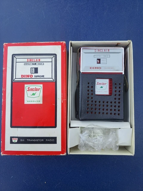 VINTAGE SINCLAIR DINO Supreme Six Transistor Radio In Box MODEL 1623 ...