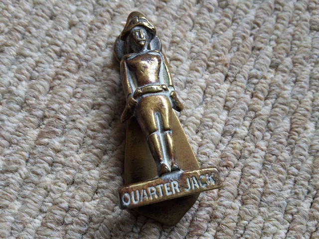 VINTAGE ANTIQUE SOLID Brass QUARTER JACK Wimborne Minster Door Knocker ...