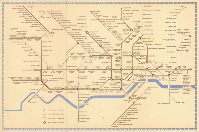 LONDON UNDERGROUND SCHEMA mappa tubolare. Northern Heights SCHLEGER ...