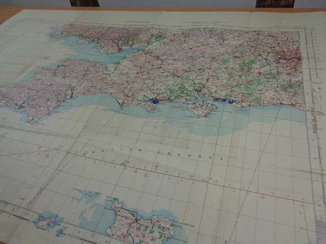 WW2 RAF MAP (MAY 1944) for D-DAY AIR OPERATIONS (Includes Key D-DAY ...