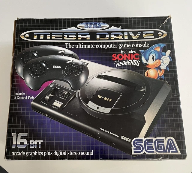 SEGA MEGA DRIVE Console Black Sonic Limited Edition Boxed PAL No Game £ ...