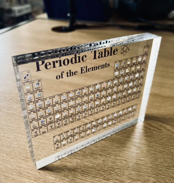 PERIODIC TABLE OF Elements A Clear Acrylic Display Block Ornaments £9. ...