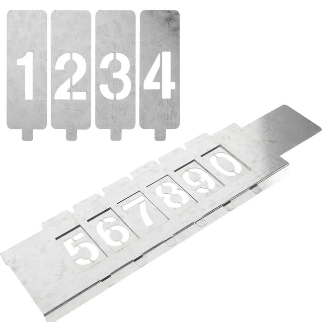 NUMBER TEMPLATES METAL Drawing Stencils Tool Alphabet Hollow Out $21.02 ...
