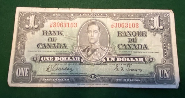 1937 BILLET CANADIEN de 1 dollar Wide Panel $10.00 - PicClick CA