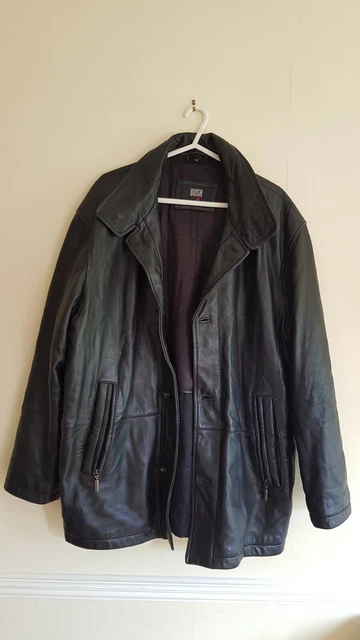 BUSH INTELLIGENT WEAR Men's Black Leather Jacket ( Size 48 ) £26.99 ...