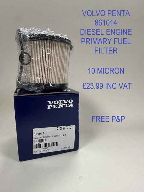 VOLVO PENTA 861014 Primary Fuel Filter Diesel D1 D2 D3 D4 D6 Kad £23.99 ...