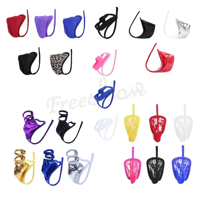 MENS SEXY C-STRING Lingerie Lace Bikini Briefs Crotchless Thong ...