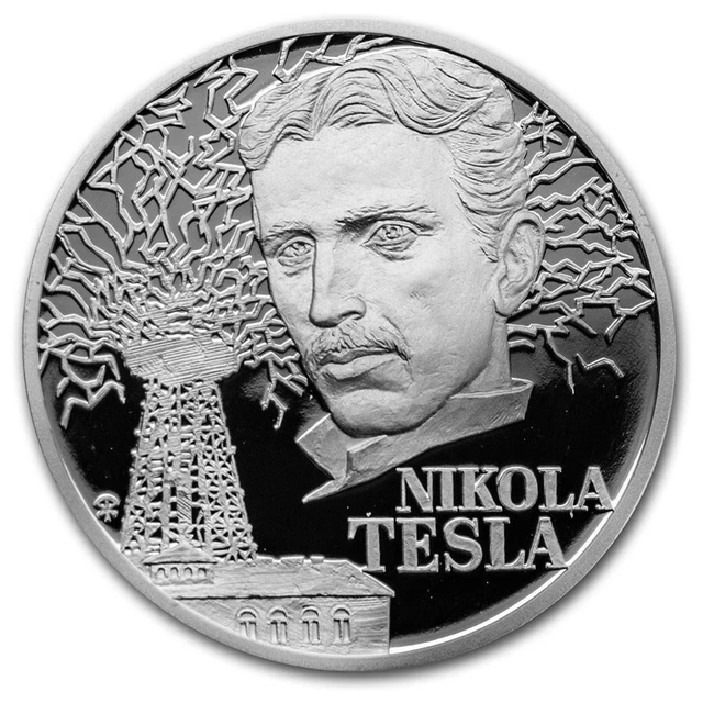 2020 $1 19TH Century Geniuses Nikola Tesla 1oz Silver Coin EUR 121,76 ...
