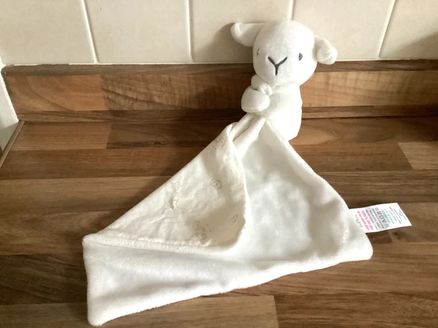 MATALAN BABY COMFORTER Blankie White Beige Print Lamb Sheep Soft Toy ...