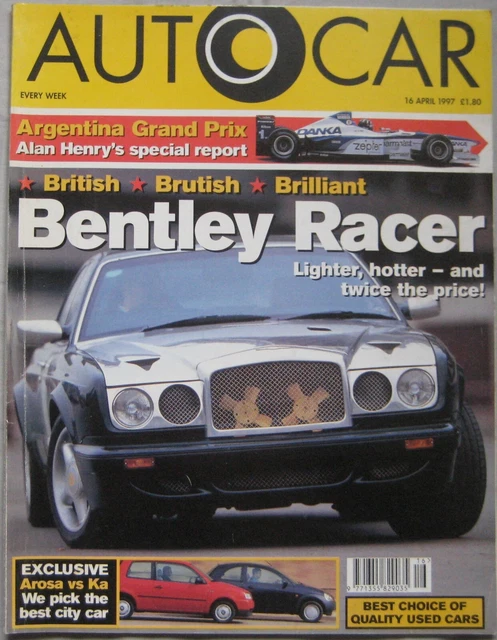 AUTOCAR MAGAZINE 16 April 1997 featuring Bentley Continental Project ...