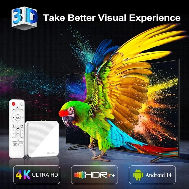 BOÎTIER SMART TV H96 MAX Android 14, 4K Ultra HD, WiFi 6, Bluetooth, et ...