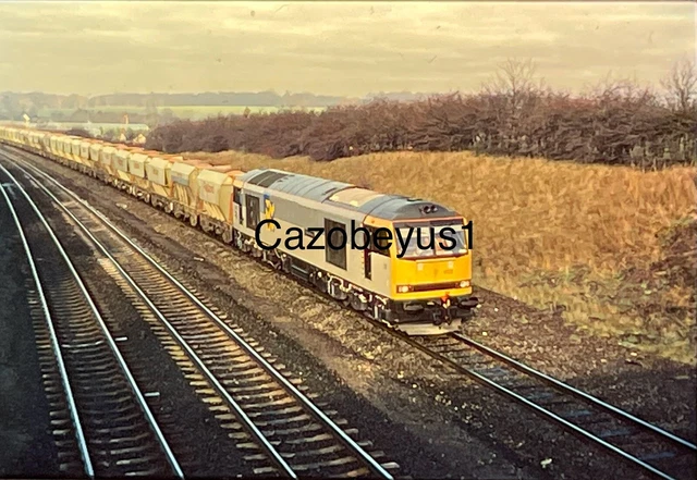 ORIGINAL 35MM DIESEL / Electric BR Train Class 60022 @ Sharnbrook 14-12 ...