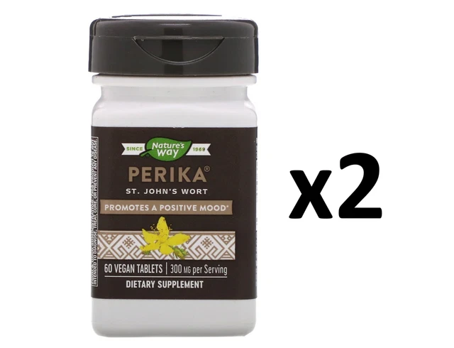 NATURE'S WAY PERIKA St. John's Wort 300mg 120 Vegan Tablets (2x60) £30. ...