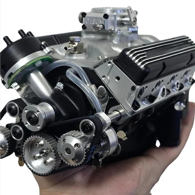 DIY MINI V8 Engine Kit Gas Powered 4-Stroke Model STEM Working Motor (S ...