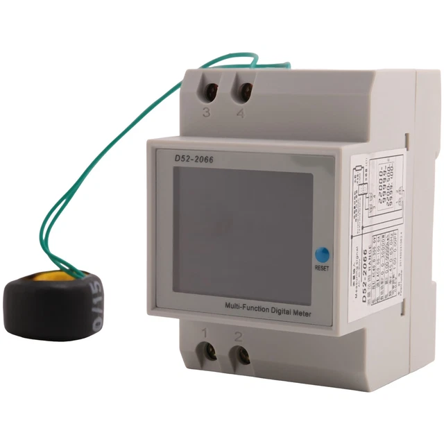 DIN RAIL DIGITAL Electric Meter AC40-300V 100A Voltmeter Current Meter ...