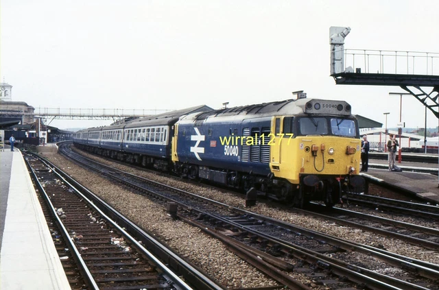 ORIGINAL RAILWAY SLIDE Class 50 50040 at Reading 29.05.87 £3.99 ...