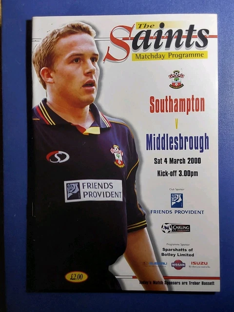 SOUTHAMPTON V MIDDLESBROUGH 4th March 2000 £1.17 - PicClick UK