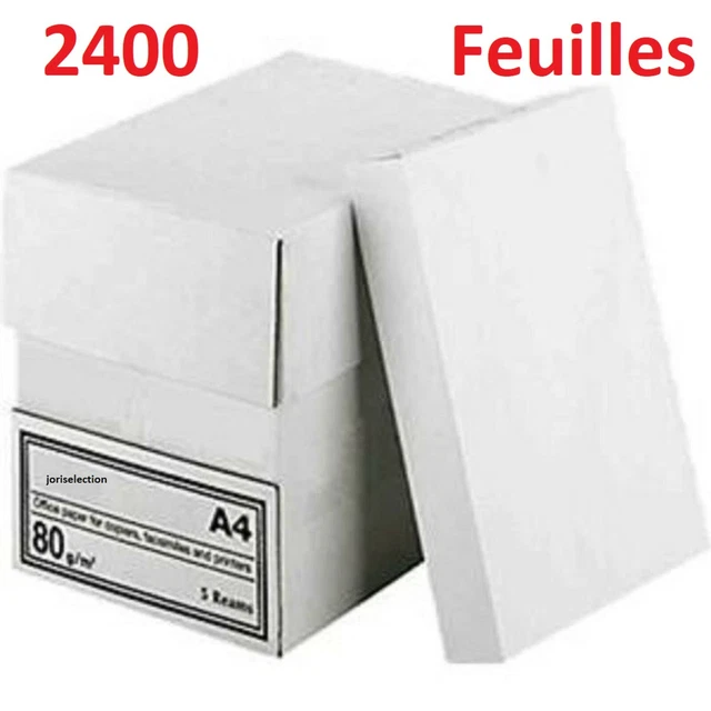 LOT DE 5 Ramette de 500 feuilles A4 papier blanc 80g LASER JET D'ENCRE ...