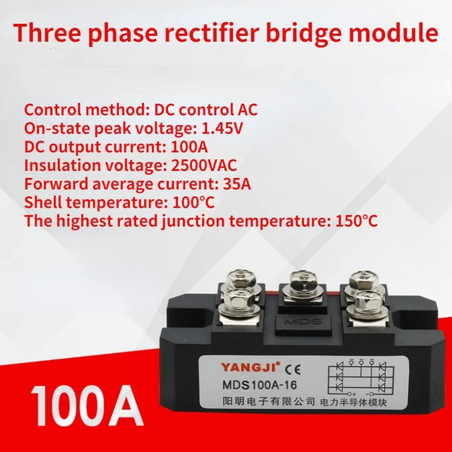 THREE-PHASE BRIDGE RECTIFIER module MDS100-16 DC control AC DC-AC $59. ...