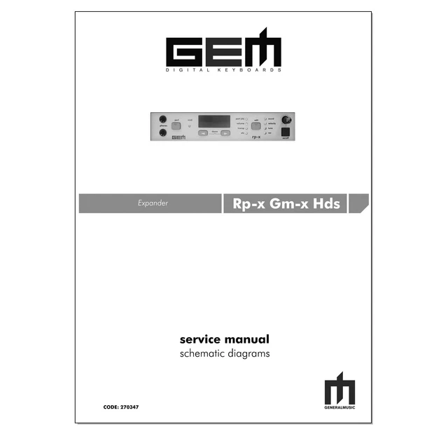 GEM RP-X GM-X HDS Service Manual Schematic Diagrams Circuit Diagram RPX ...
