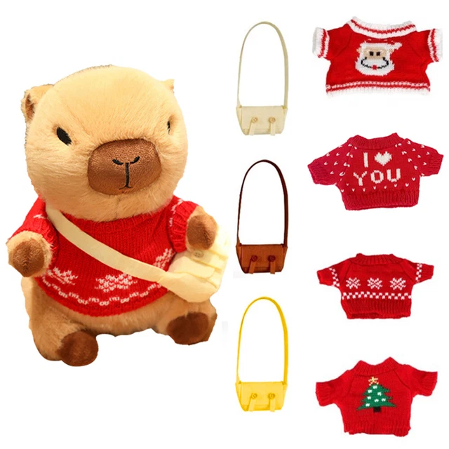 STUFFED ANIMAL TOY with Clothes & Bag Capybara Stuffed Plushies for ...