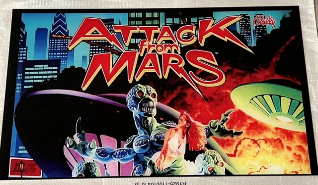 BALLY ATTACK FROM Mars Arcade1Up Back Glass/Translite $50.00 - PicClick