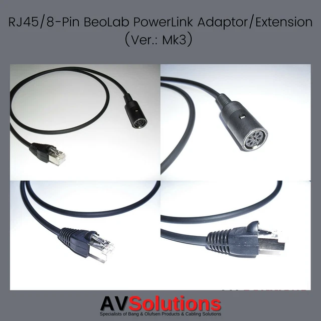 B&O BEOLAB BEOSOUND BeoVision RJ45 to 8-Pin PowerLink Adaptor Cable - 9 ...