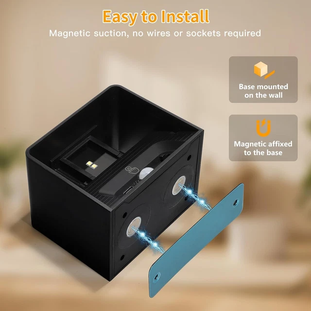 BATTERY WALL LIGHT Indoor with Motion Sensor 5400 Mah with Remote ...