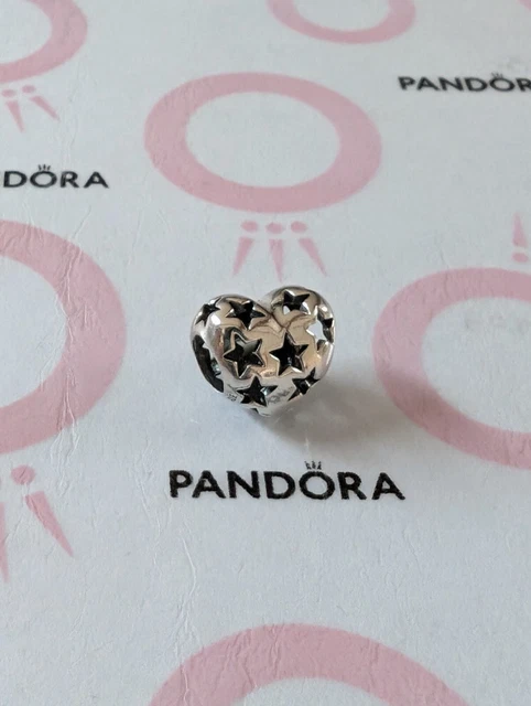 GENUINE PANDORA SILVER Valentine's 💕Openworks Heart 💕 Stars Charm 925 ...