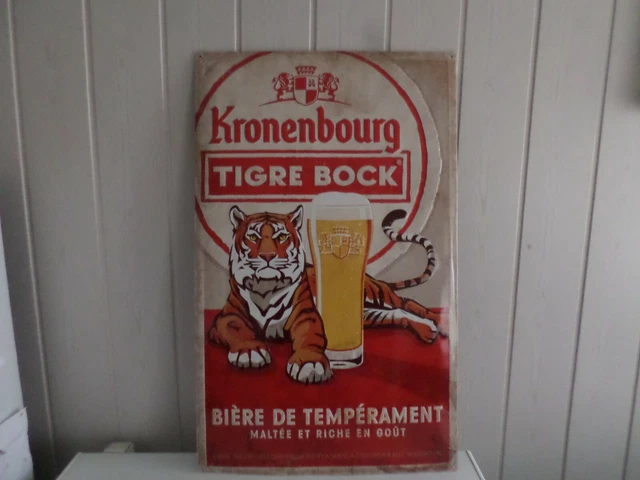 PLAQUE PUBLICITAIRE POUR la bière tigre bock kronenbourg EUR 25,00 - PicClick FR