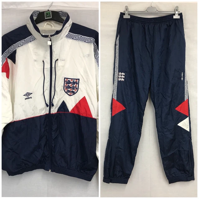 ENGLAND SHELL FOOTBALL Track Suit 1990/92 Adults Large Umbro World Cup ...