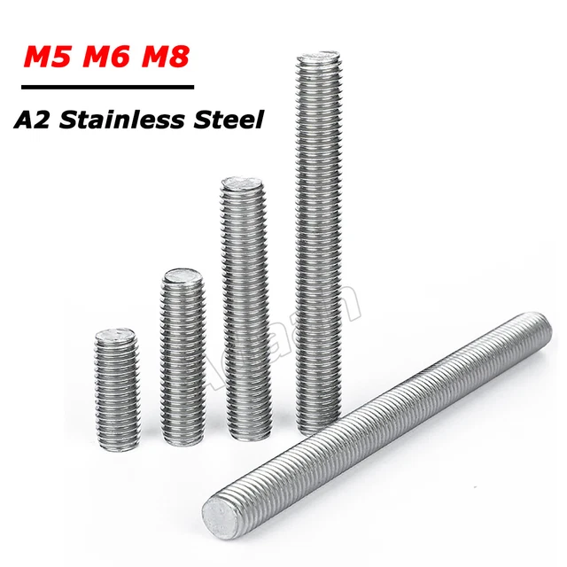 GOUJONS DE BARRE de tige entièrement filetés M5 M6 M8 A2 en acier ...