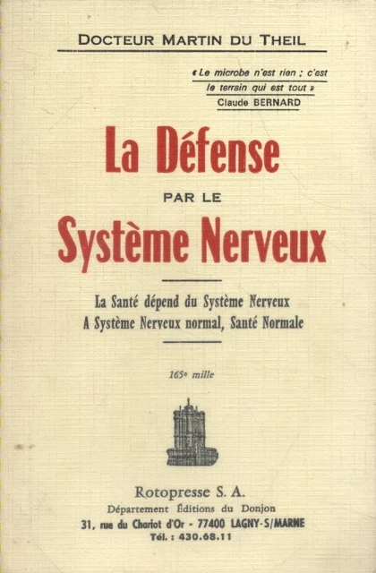 LA D FENSE PAR le syst me nerveux. La sant d pend du syst me nerveux, (...) EUR 30,00 - PicClick FR