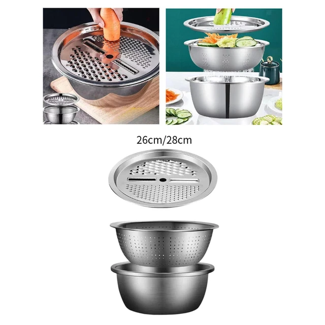 VEGETABLE SLICER RICE Washing Colander and Drain Basin for Cheese ...