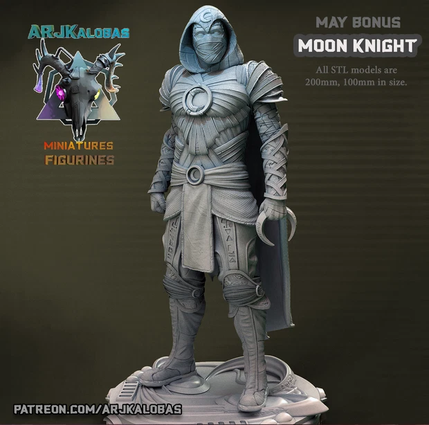 MOON KNIGHT MARVEL Statue Resin 3d printed model kit unpainted £39.99 ...
